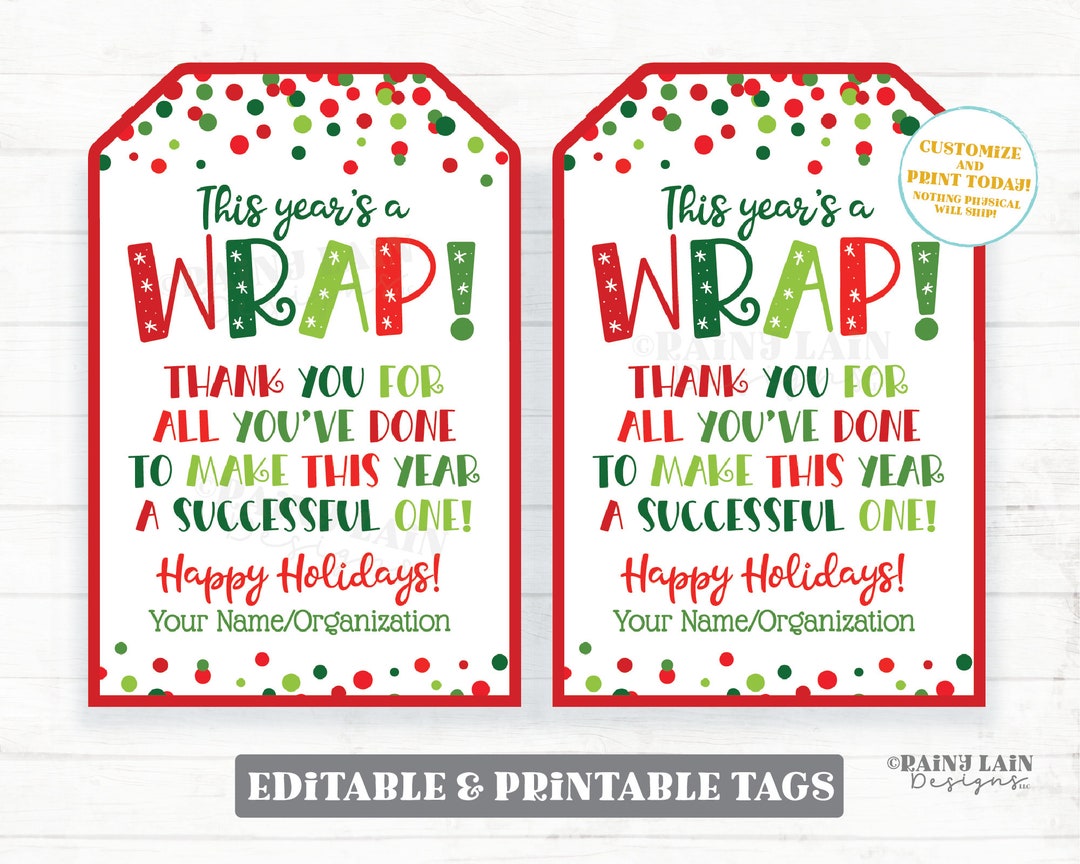 This Year's a Wrap Gift Tag Christmas Holiday Blanket Throw Wrapping ...