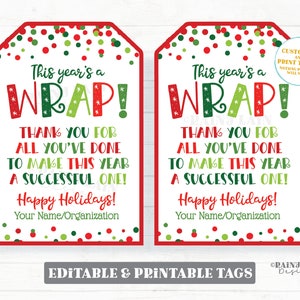 This Year's a Wrap Gift Tag Christmas Holiday Blanket Throw Wrapping ...