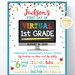 First Day of Virtual School Sign Template 1st Day of Virtual - Etsy