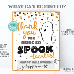 Thanks for Being Spook-tacular Sign Halloween Thank You Lounge Favor ...