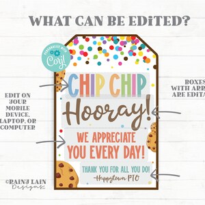 Chip Chip Hooray We Appreciate You Every Day Tag Teacher Appreciation ...