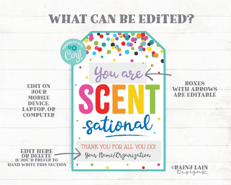 You Are Scent-sational Tag Staff Appreciation Teacher Thank You ...