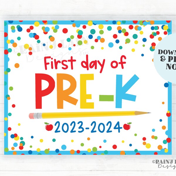 First Day of Pre K4 - Etsy