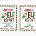 Editable Elf Report Printable Elf Report Card Official North Pole ...