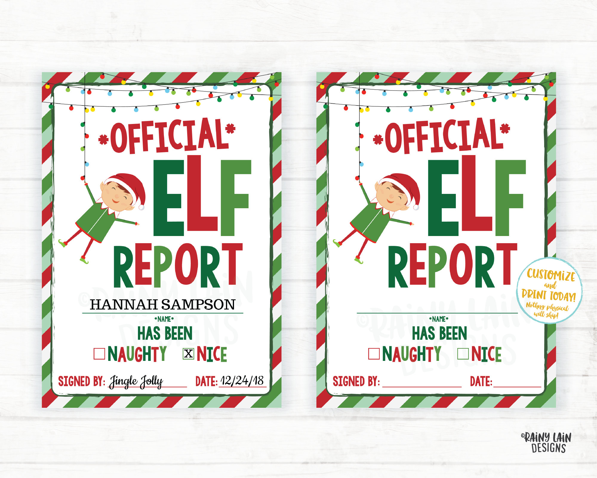 Editable Elf Report Printable Elf Report Card Official North | Etsy