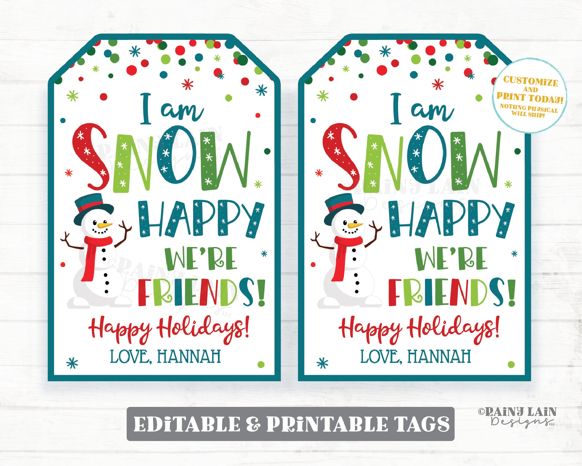 Snow Gift Tags - Etsy
