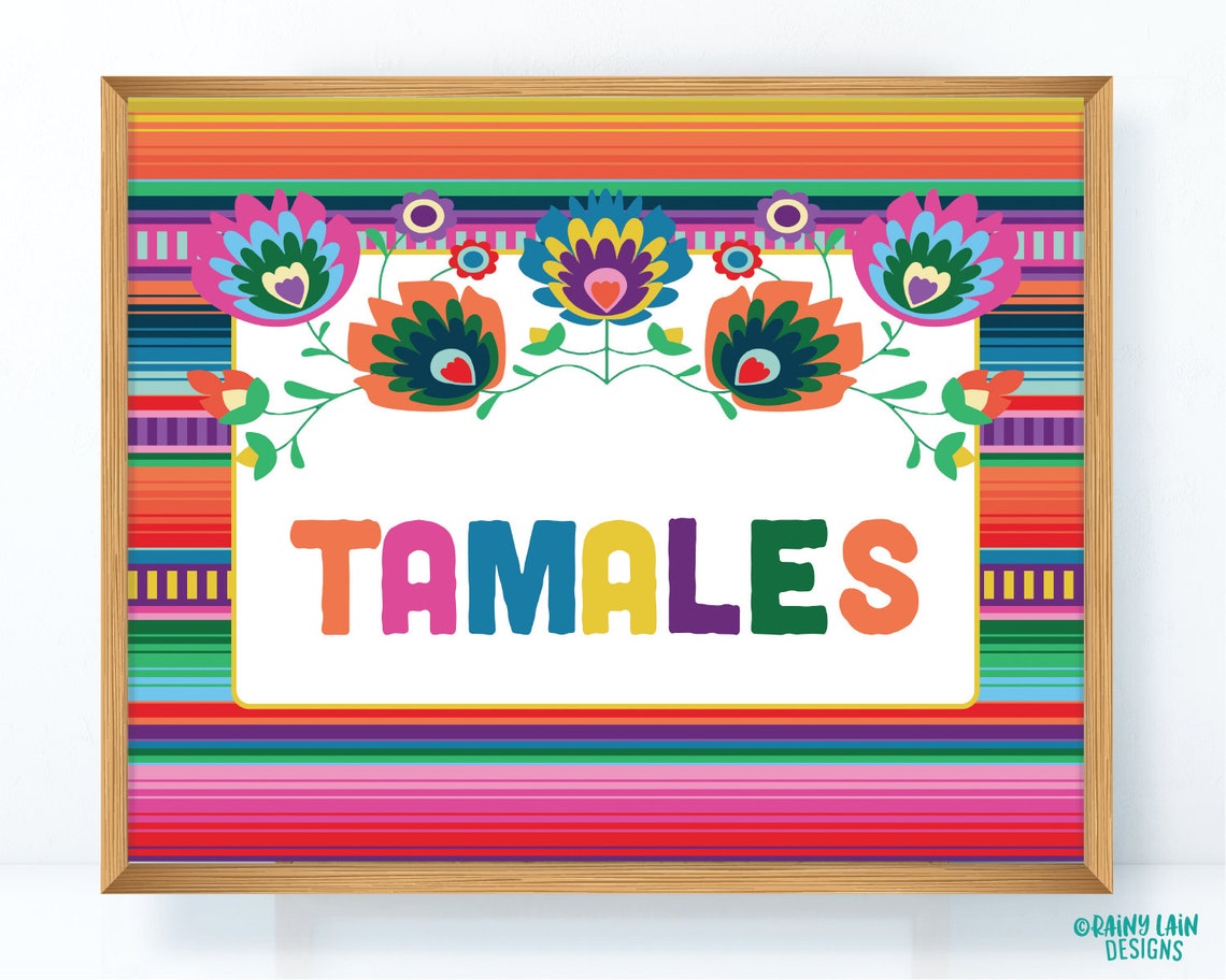 Tamales Sign, Printable Fiesta Signs, Birthday Fiesta Sign, Fiesta Sign ...