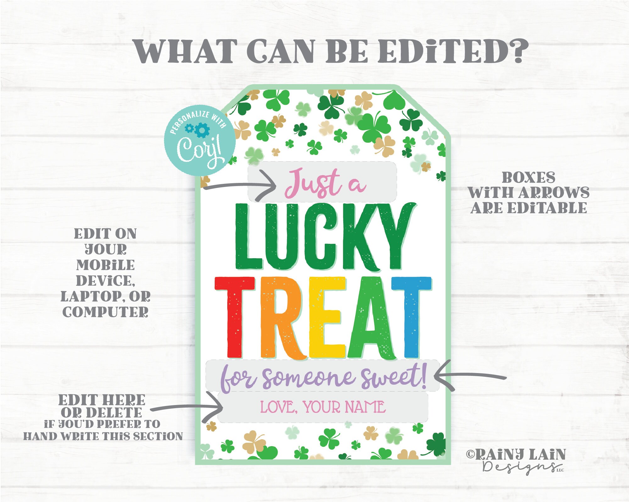 Lucky Treat for Someone Sweet St. Patrick's Day Tag Shamrock Rainbow ...