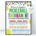 Pickleball Tournament Flyer Editable Pickle Ball Sign Pickle Ball ...