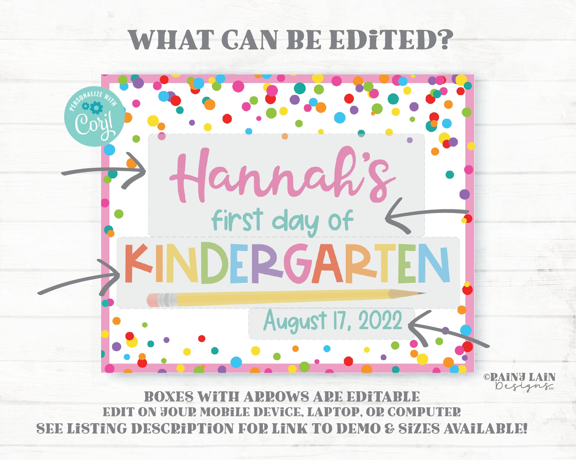 Editable First Day of School Sign Template 1st Day Last Day Back to ...
