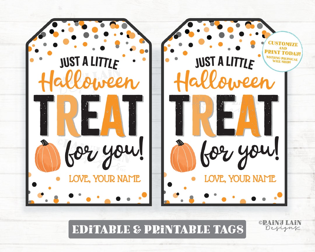 Treat for You Halloween Tag Gift Tags Appreciation Favor Tags Teacher ...