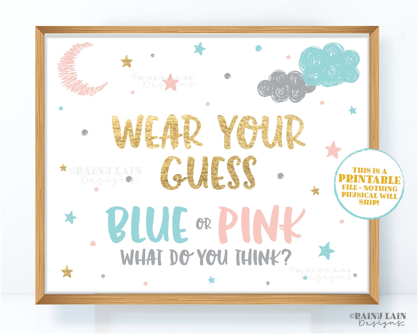 Wear Your Guess Sign Twinkle Twinkle Little Star Sign Gender Reveal ...