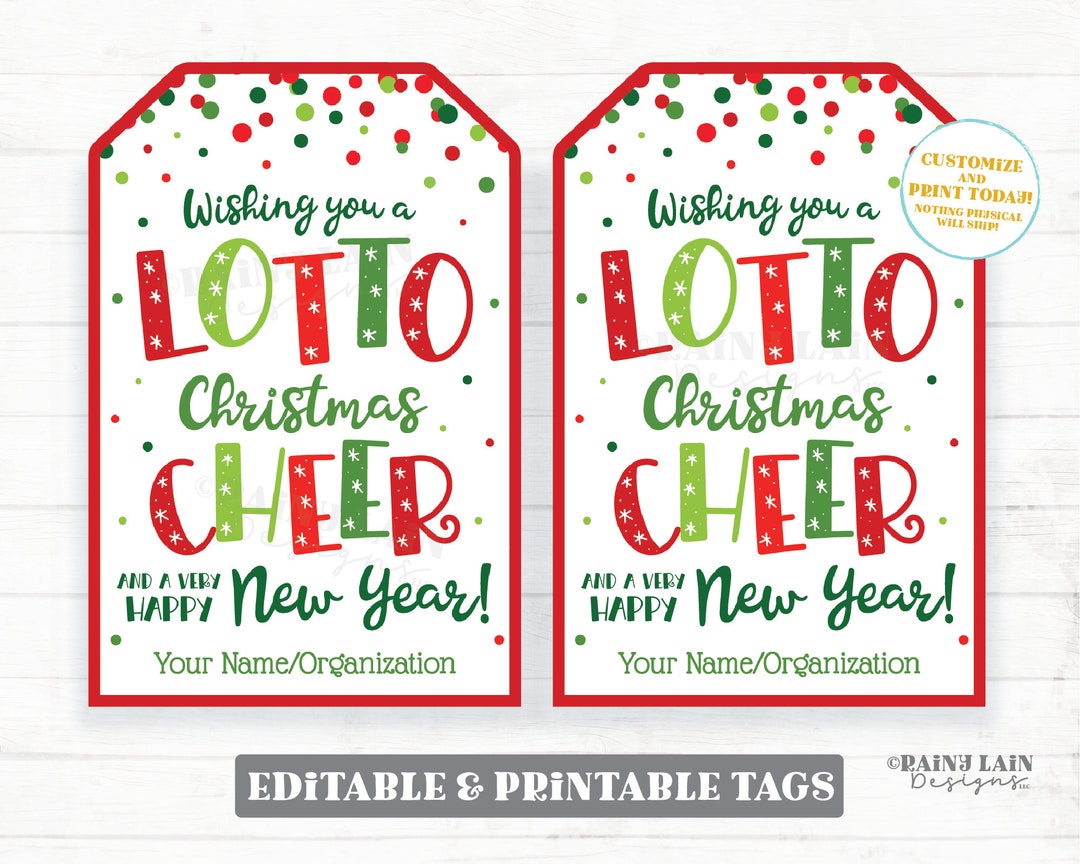 Christmas Lotto Tags Wishing You a Lotto Cheer and a Happy New Year ...