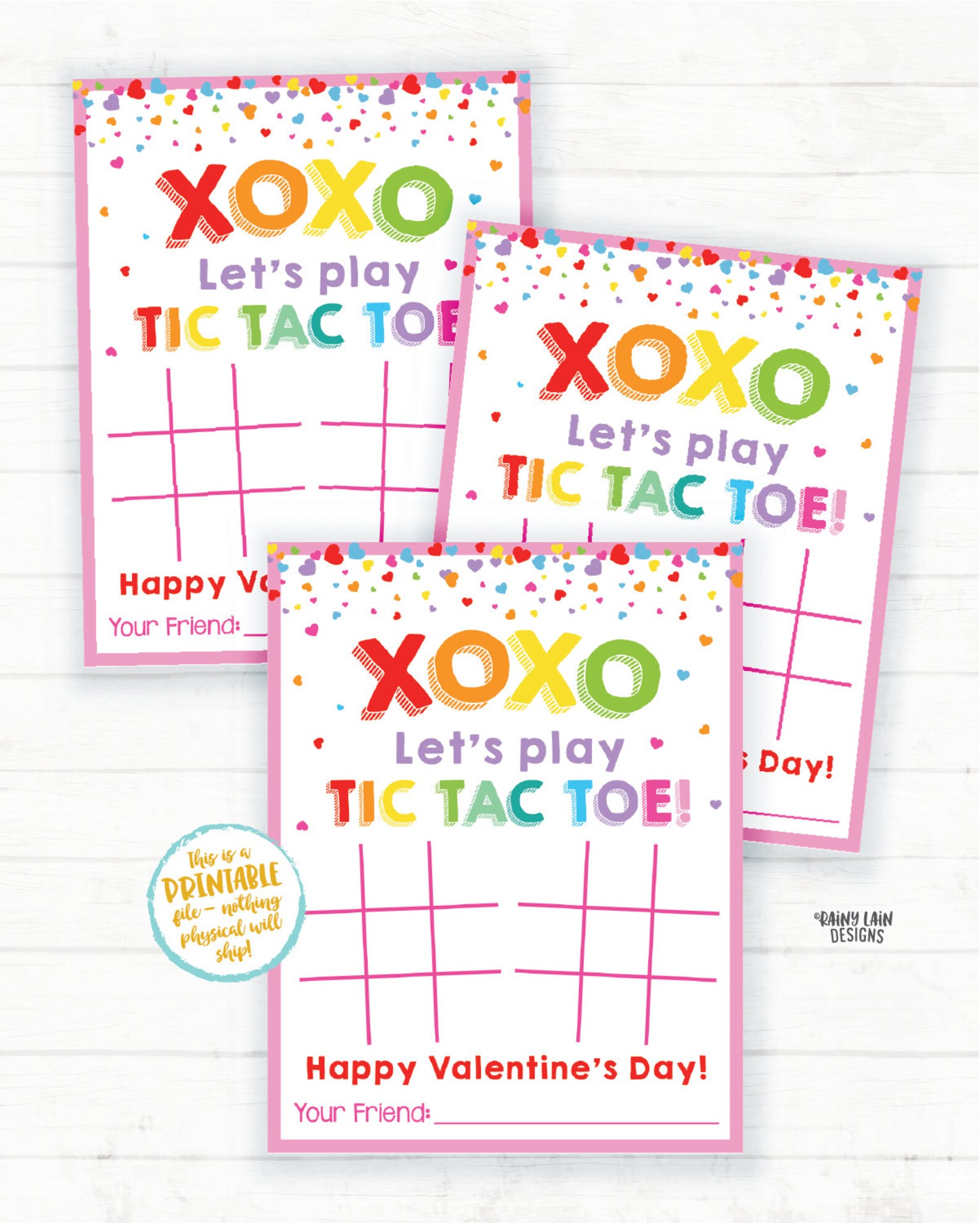 Tic Tac Toe Valentine Card, XOXO Valentine, Tic-tac-toe Valentine ...