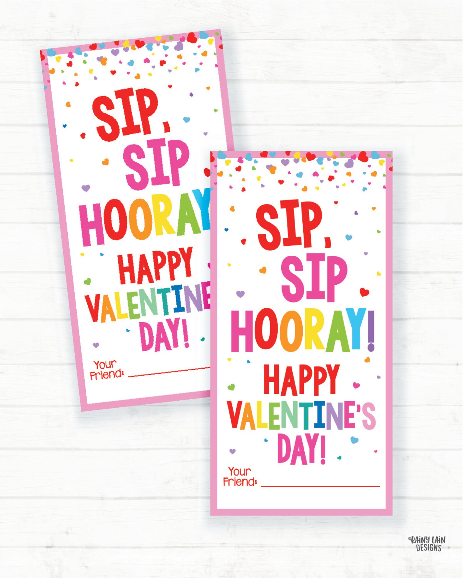 Silly Straw Valentine Sip Sip Hooray Valentine Card Crazy | Etsy