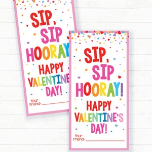 Silly Straw Valentine, Sip Sip Hooray Valentine Card, Crazy Straw ...