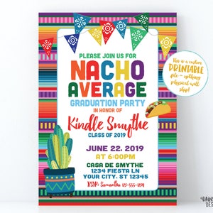 Nacho Average Graduation Fiesta Invitation Fiesta Graduation - Etsy