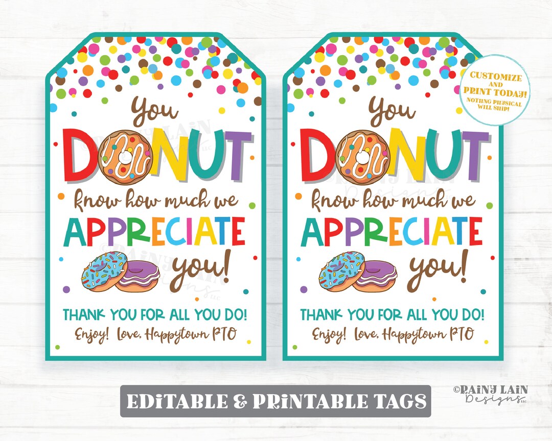 You Donut Know How Much We Appreciate You Tag Thank You Appreciation ...