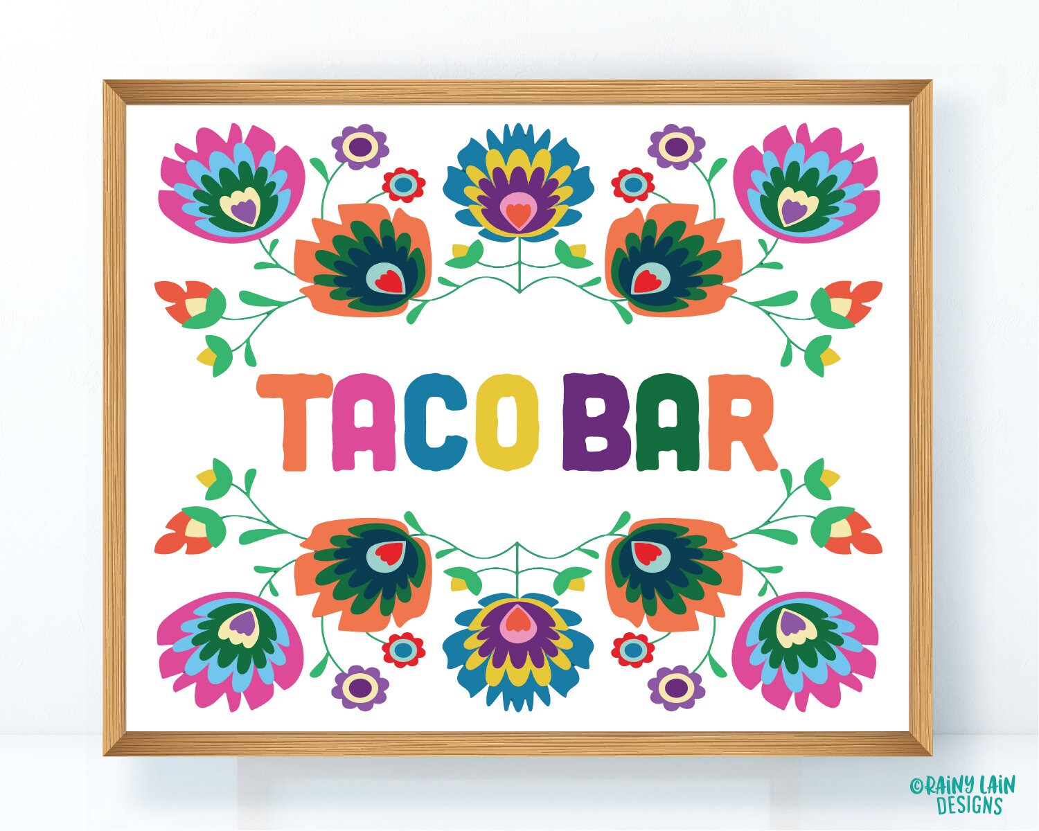 Taco Bar Sign, Printable Taco Bar Sign, Mexican Fiesta Signs, Mexican ...