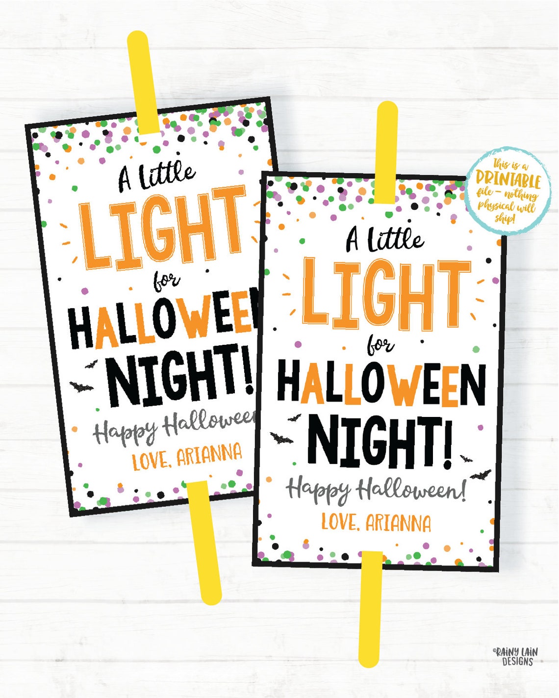 A Little Light for Halloween Night Glow Stick Tag, Glow Stick Party ...