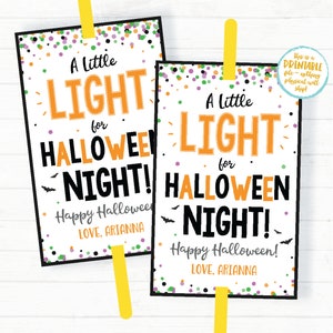 A Little Light for Halloween Night Glow Stick Tag, Glow Stick Party ...