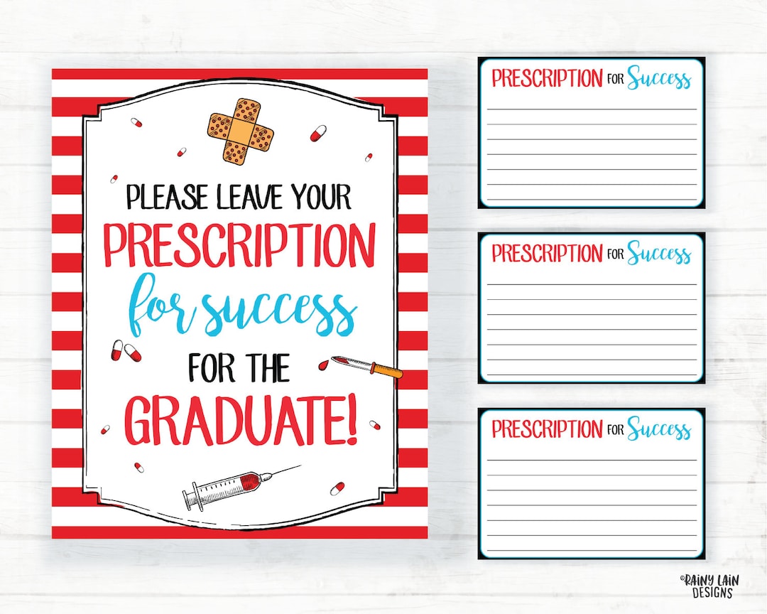 Prescription for Success Cards, Prescription for Success Sign, Nurse ...