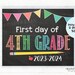 First Day of 4th Grade Sign Girl Printable First Day of School - Etsy