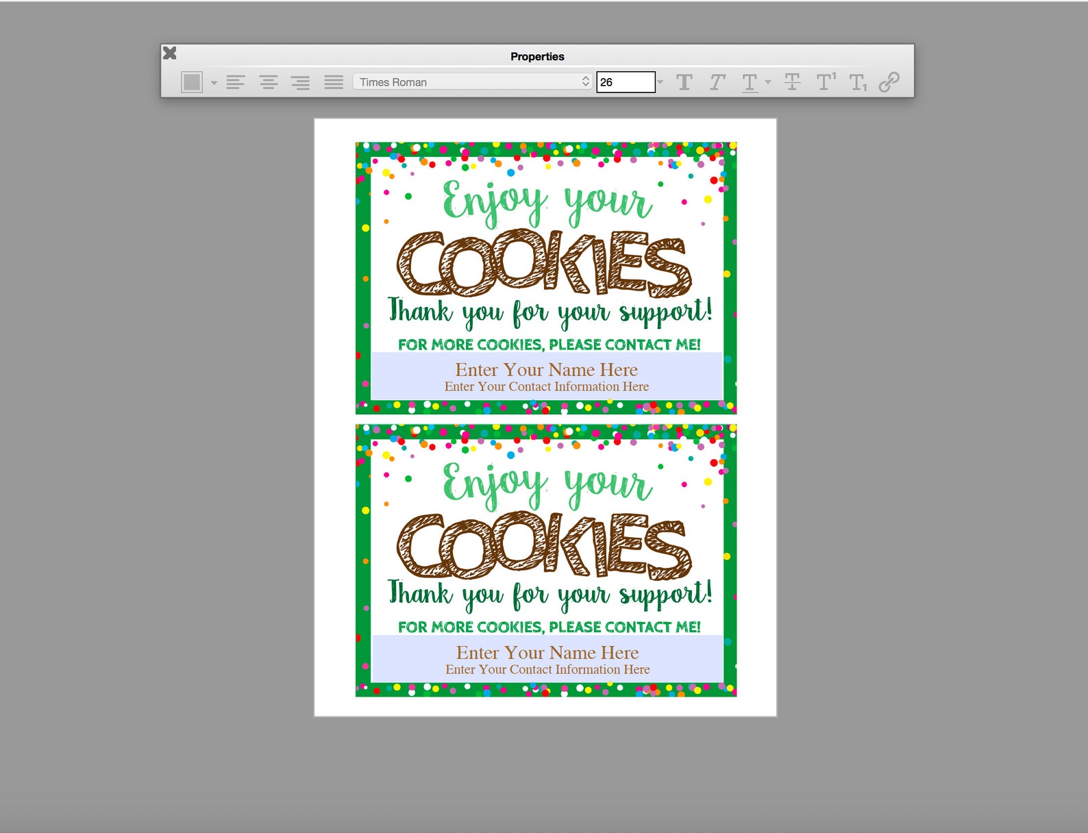 Editable Thank you Notes Cookie Thank You Note Thank You | Etsy