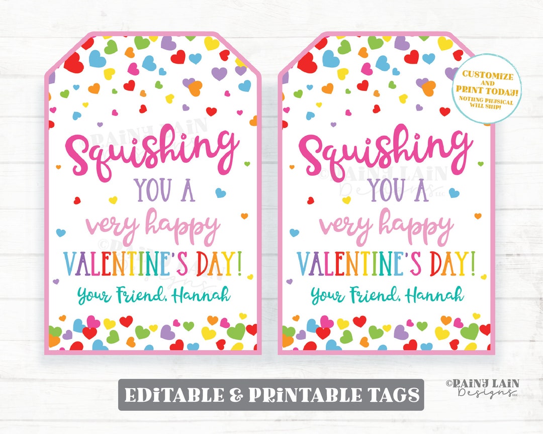 Squishing You Valentine's Day Tag Squishy Toy Squishee Squeeze Squishie ...