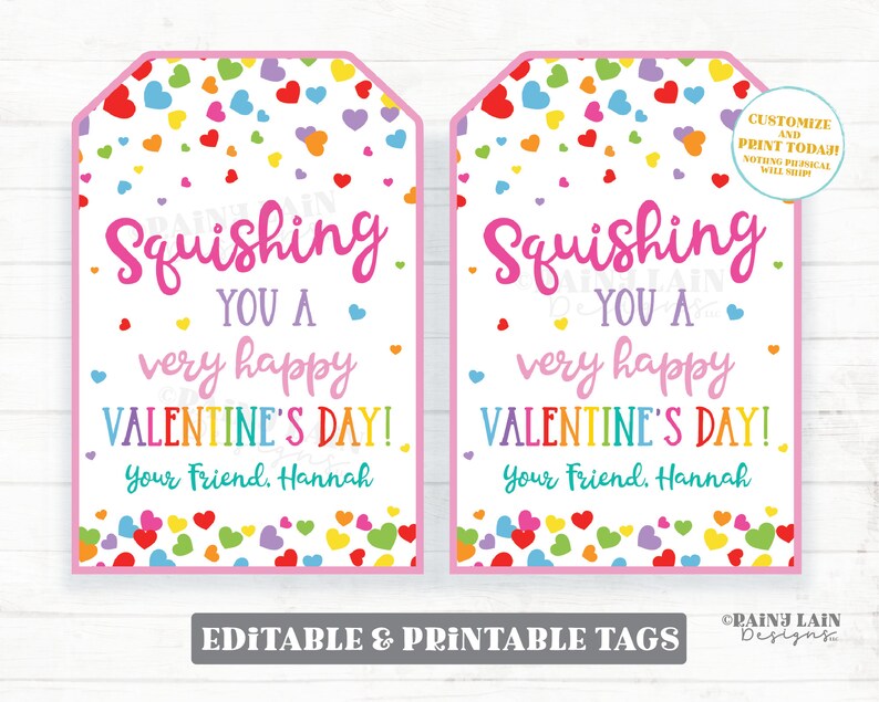 Squishing You Valentine's Day Tag Squishy Toy Squishee Squeeze Squishie ...