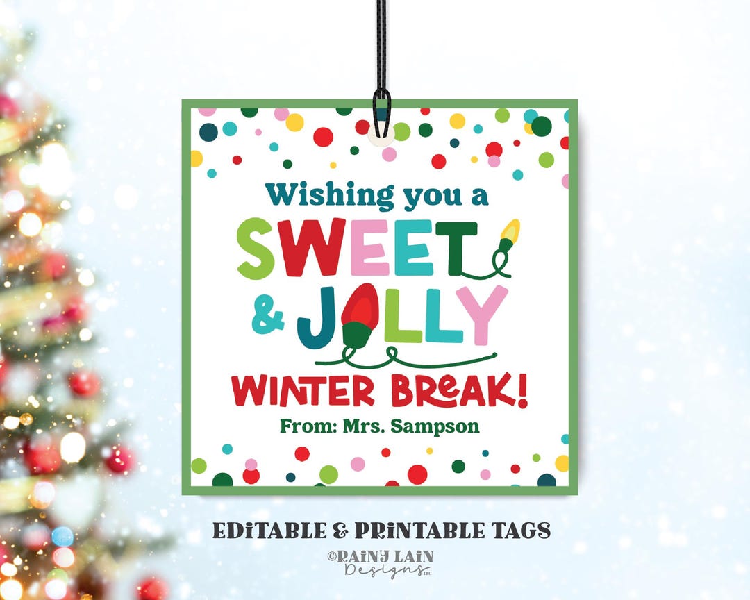 Sweet and Jolly Christmas Gift Tag, Holiday Treat, Appreciation Favor ...