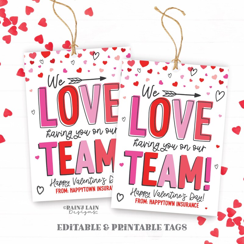 Valentine Coworker Tags - Etsy