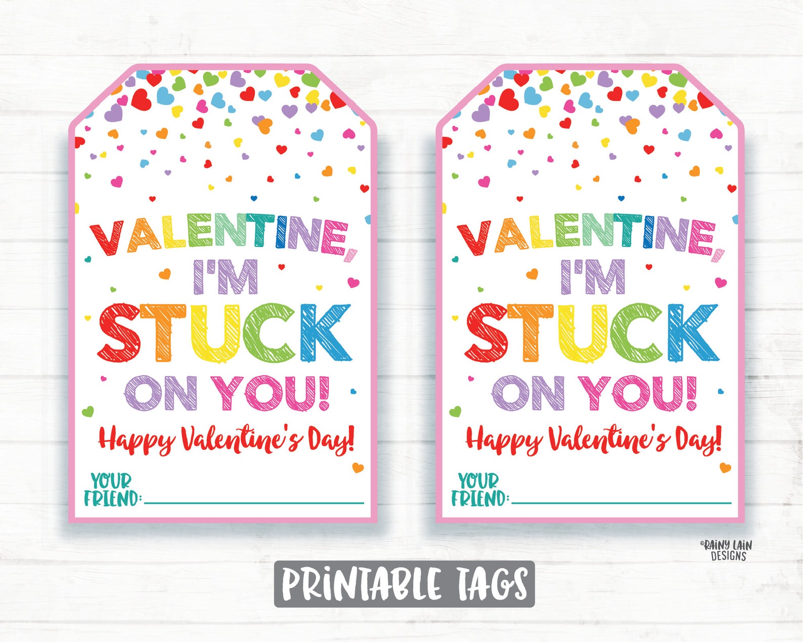 Stuck on You Valentine, Stickers Valentines, Sticky Hand Valentine ...