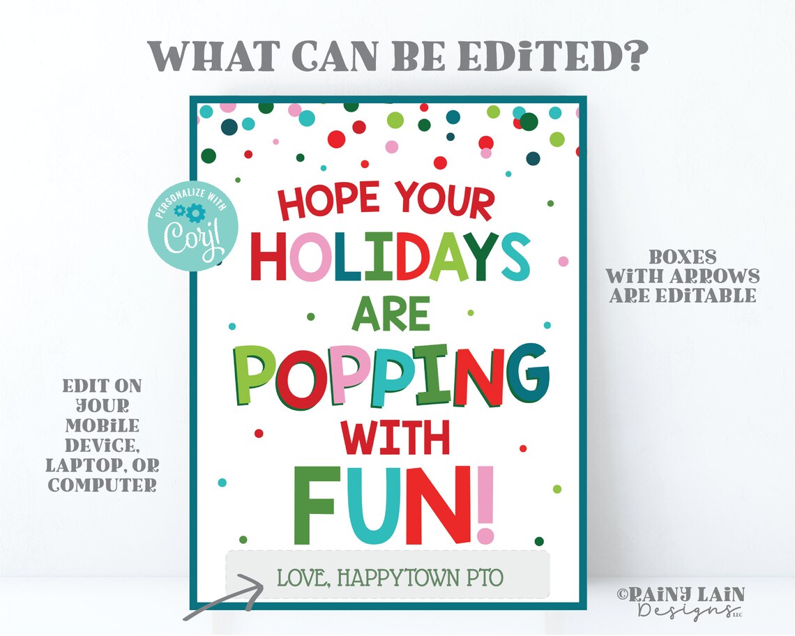Holidays Popping With Fun Sign Christmas Appreciation Sign - Etsy