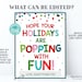 Holidays Popping With Fun Sign Christmas Appreciation Sign Employee ...