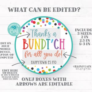 Thanks a Bundt-ch for All You Do Tag Bundt Cake Gift Bundt'ch ...