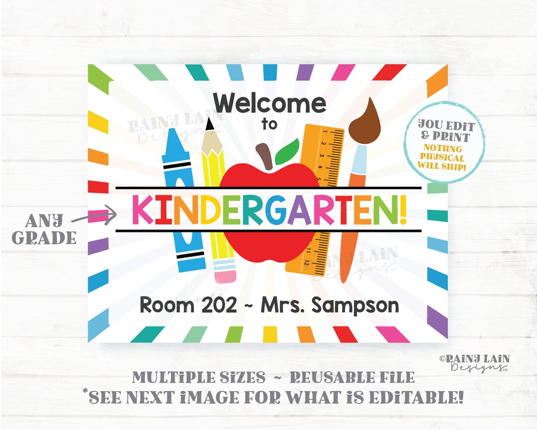 Classroom Welcome Sign, Any Grade, Classroom Decoration, Printable ...