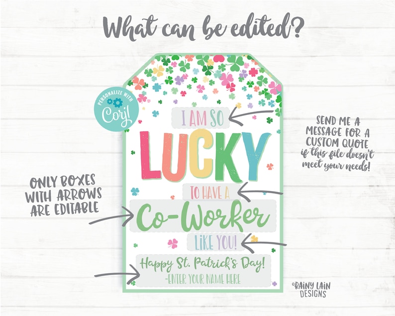 Lucky to Have a Co-worker Like You St Patrick's Day Gift - Etsy