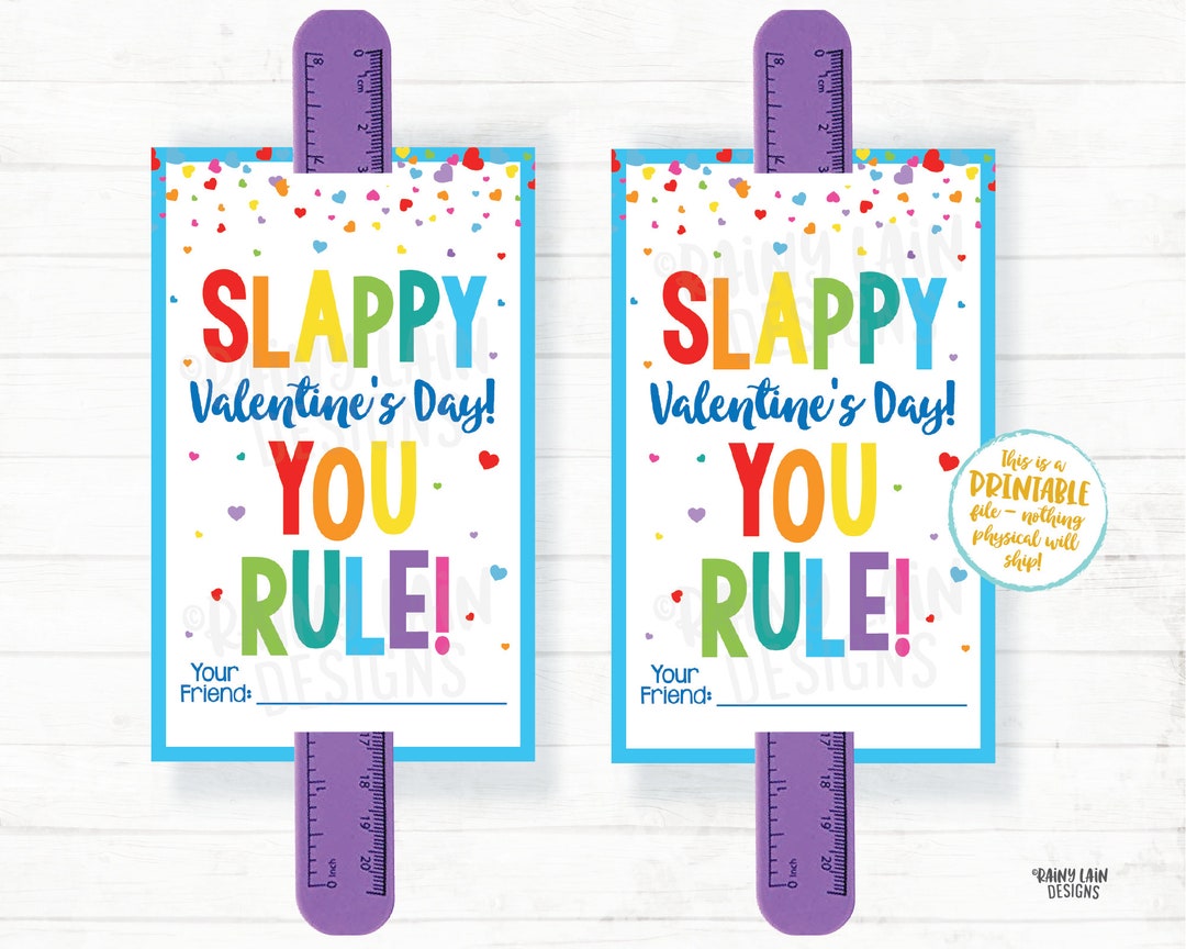Slappy Valentine's Day You Rule Valentine Blue Slap Bracelet Ruler Slap ...