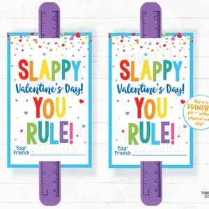 Slappy Valentine's Day You Rule Valentine Blue Slap Bracelet Ruler Slap ...