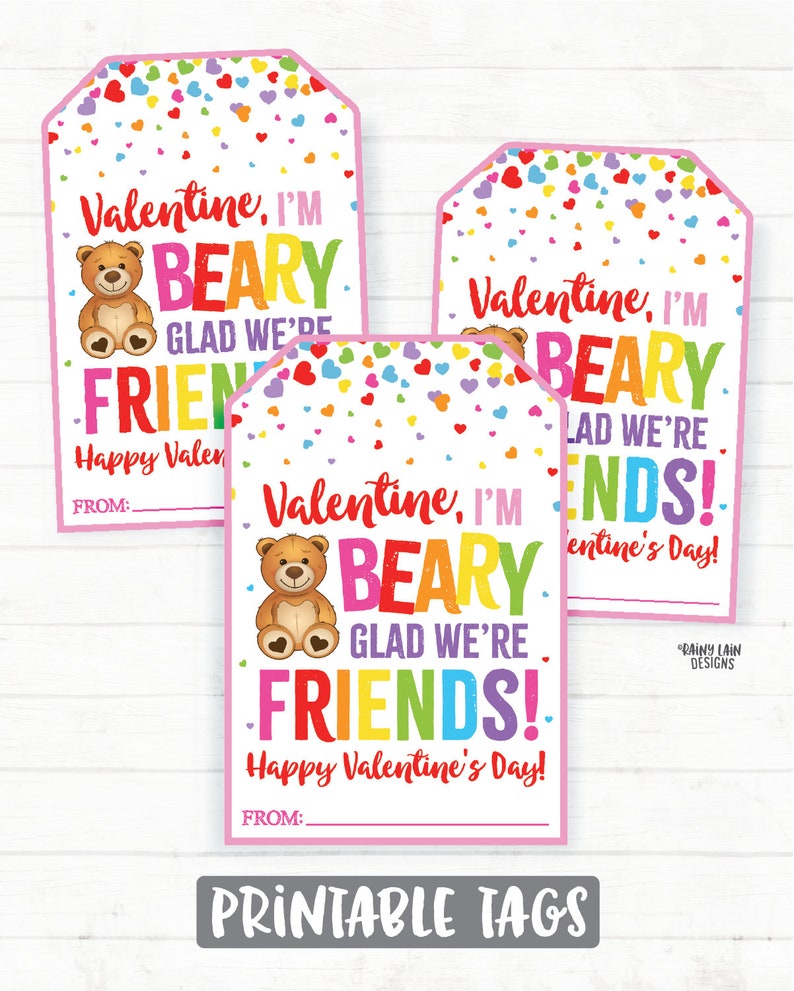Bear Valentine, Beary Glad We're Friends Valentine, Gummy Bears ...
