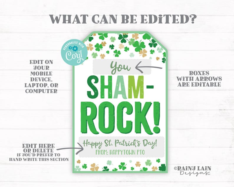 You Sham-rock Tag St Patrick's Day Gift St Patty's Shamrock ...