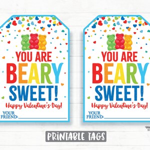 You Are Beary Sweet Valentine, Bear Valentine, Gummy Bears Valentine ...
