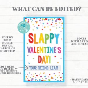 Slap Bracelet Valentine, Slappy Valentine's Day Tag, Slappy Valentine ...