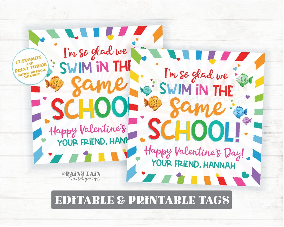 Goldfish Valentine, Swim in the Same School, Fish Candy, Preschool ...