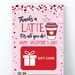 Coffee Valentine's Day Gift Card Holder, Thanks a Latte Printable ...