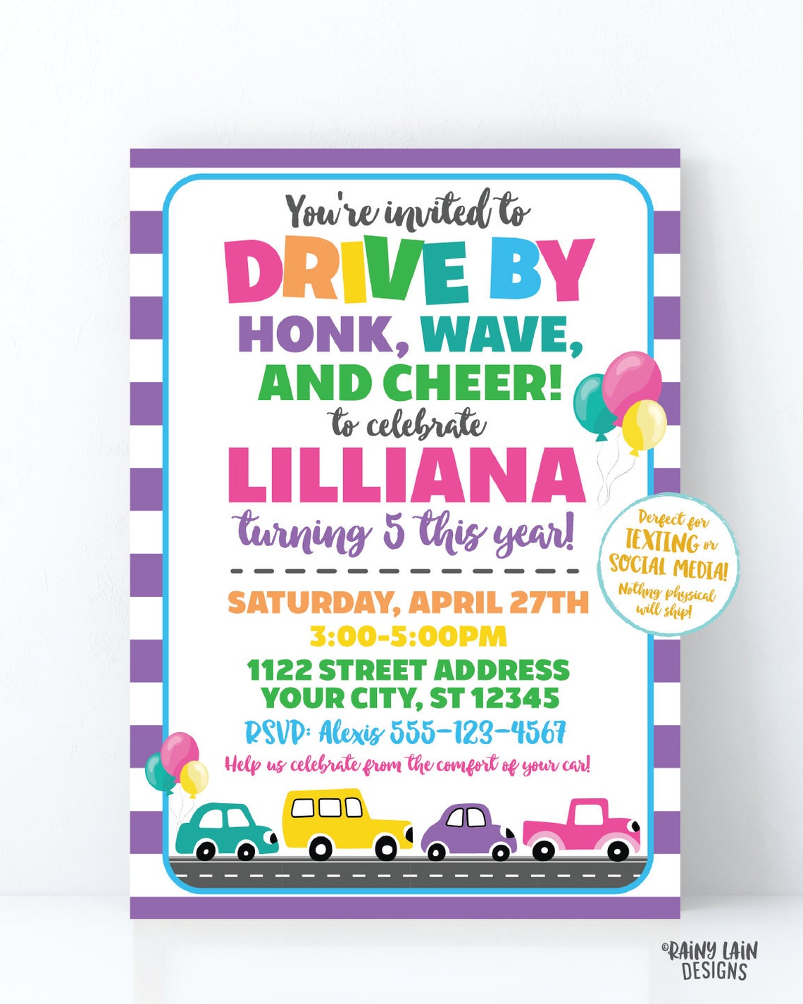 Drive by Party Invitation Drive by Party Girl Drive by Party - Etsy