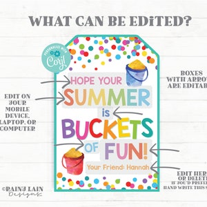 Summer is Buckets of Fun, End of School Year, Last Day Favor, From ...