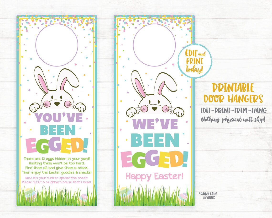 You've Been Egged Door Hangers Printable You've Been Egged Sign, Easter ...