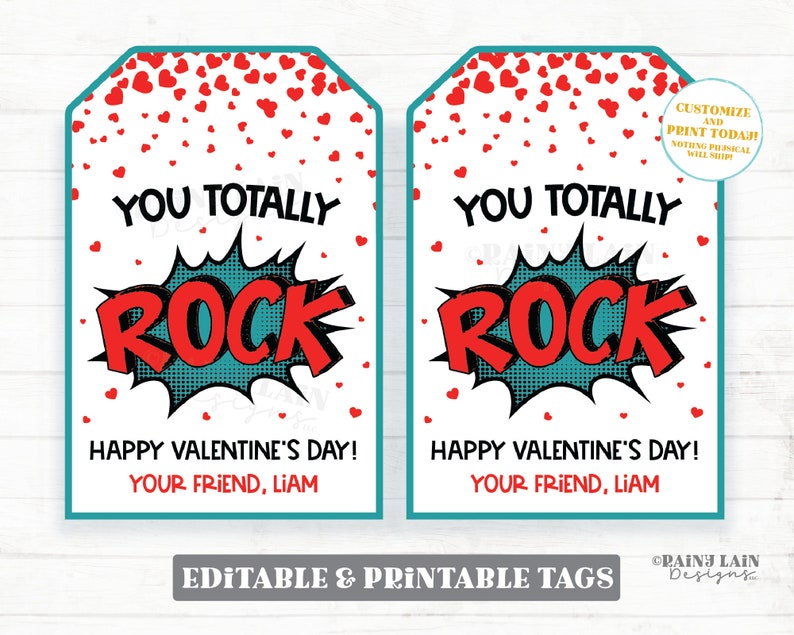 You Totally Rock Valentine You Rock Painting Valentine's - Etsy